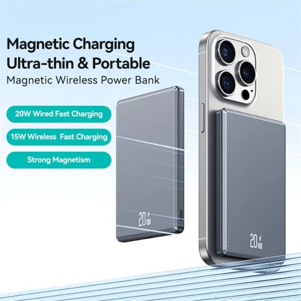 CD220 - PB73 Power Bank Magnético 5.000mAh PD20W Gris USAMS